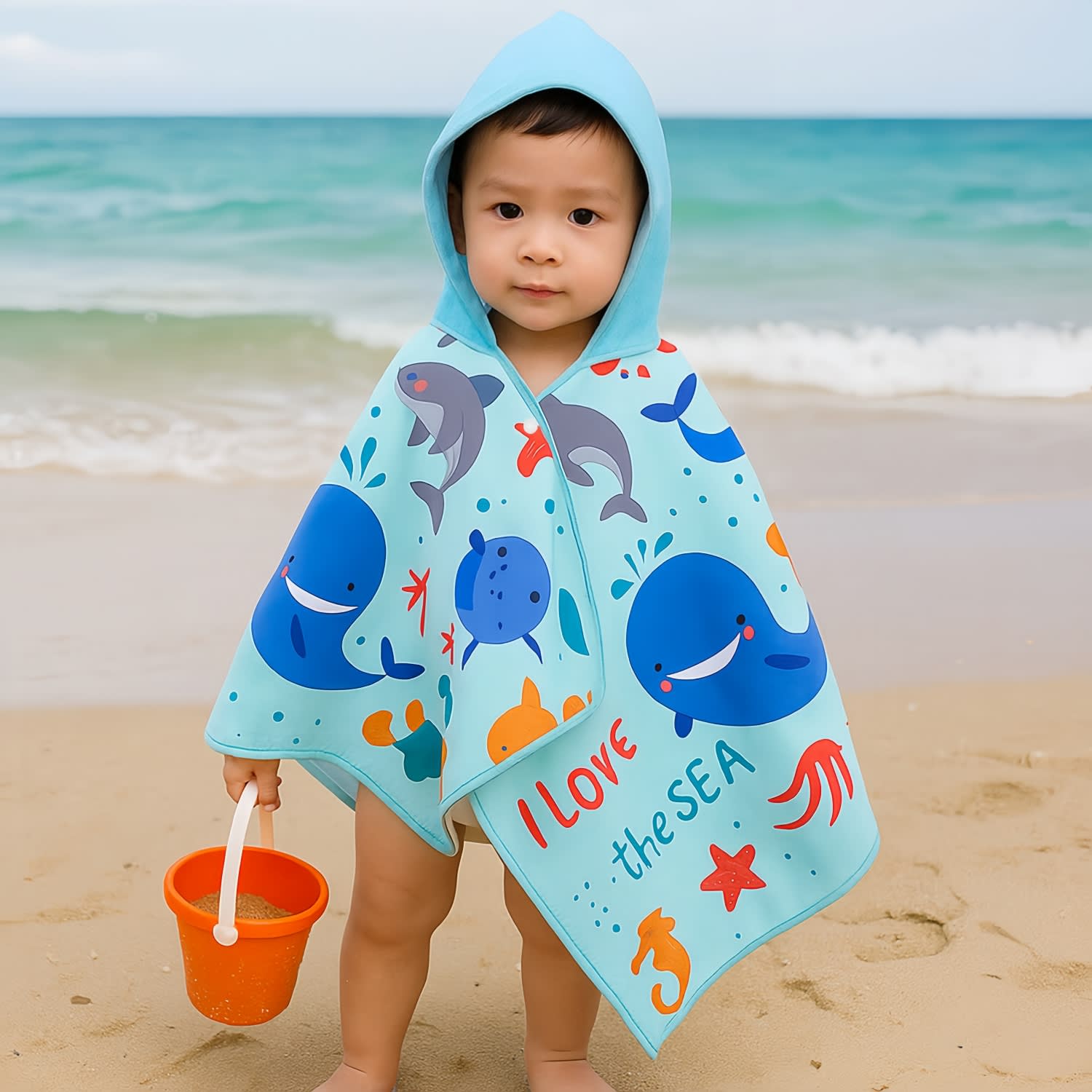 100% Microfibre Sublimation Kids Hooded Towel Surf Shawl PCC906 from ...