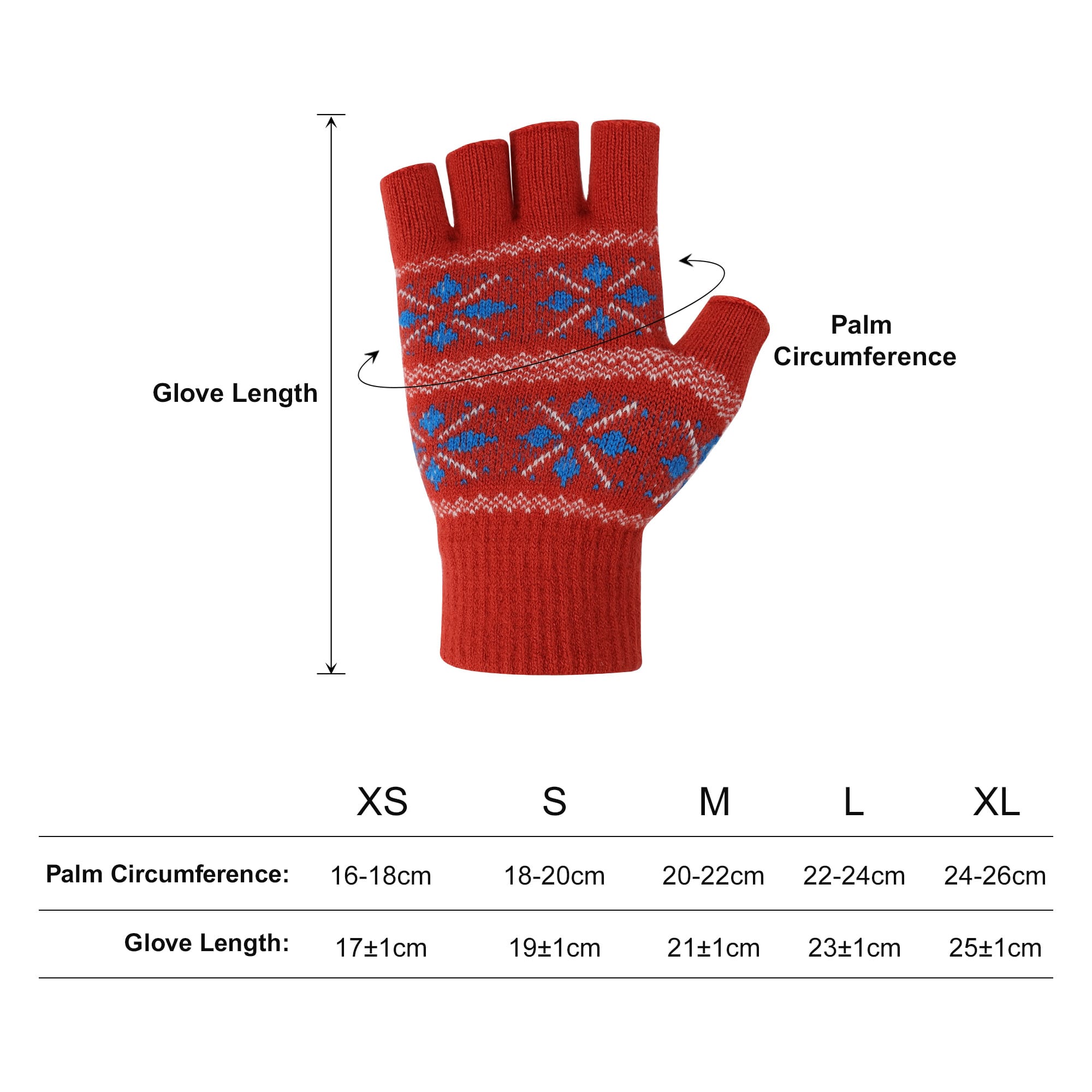 Adults Jacquard Fingerless Gloves PCHL030 from Promo Collection ...