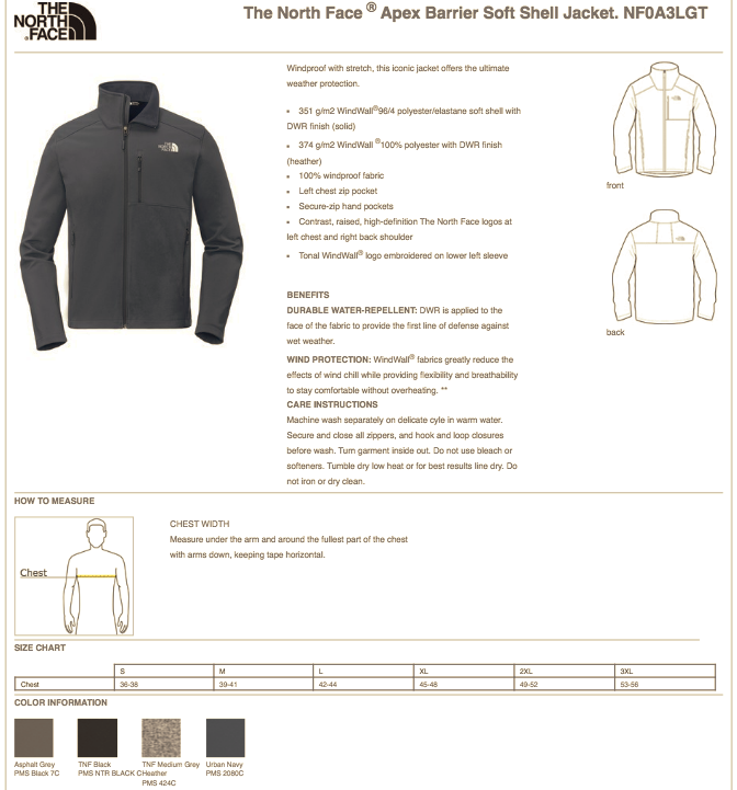 Custom North Face jacket with embroidery