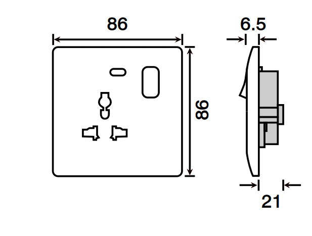 Seera Universal Switched Socket Outlets CPC9835N | ProTenders