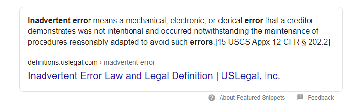 Inadvertent Definition