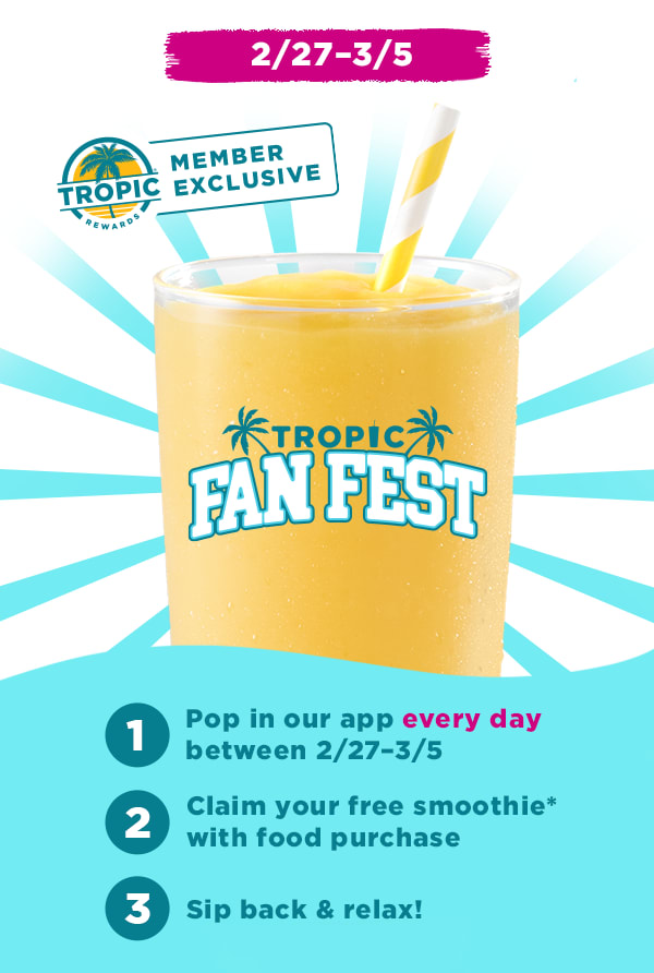 Tropical Smoothie Cafe Specials: Free Smoothies