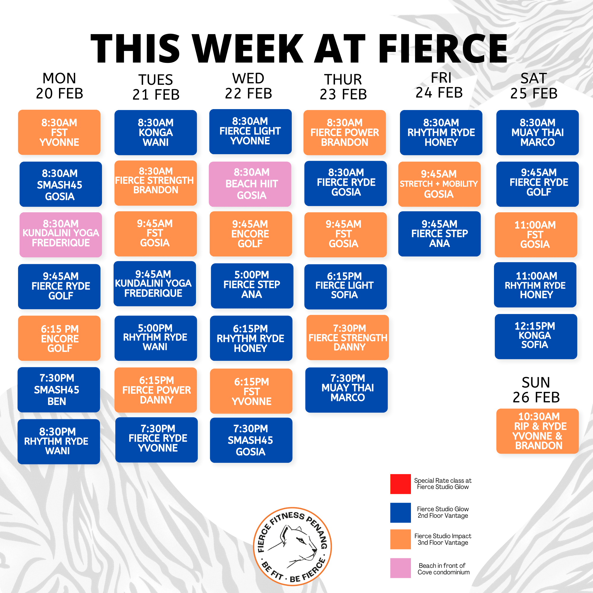 Class Schedule for Fierce Fitness | powered by Punchpass.com • Fierce ...