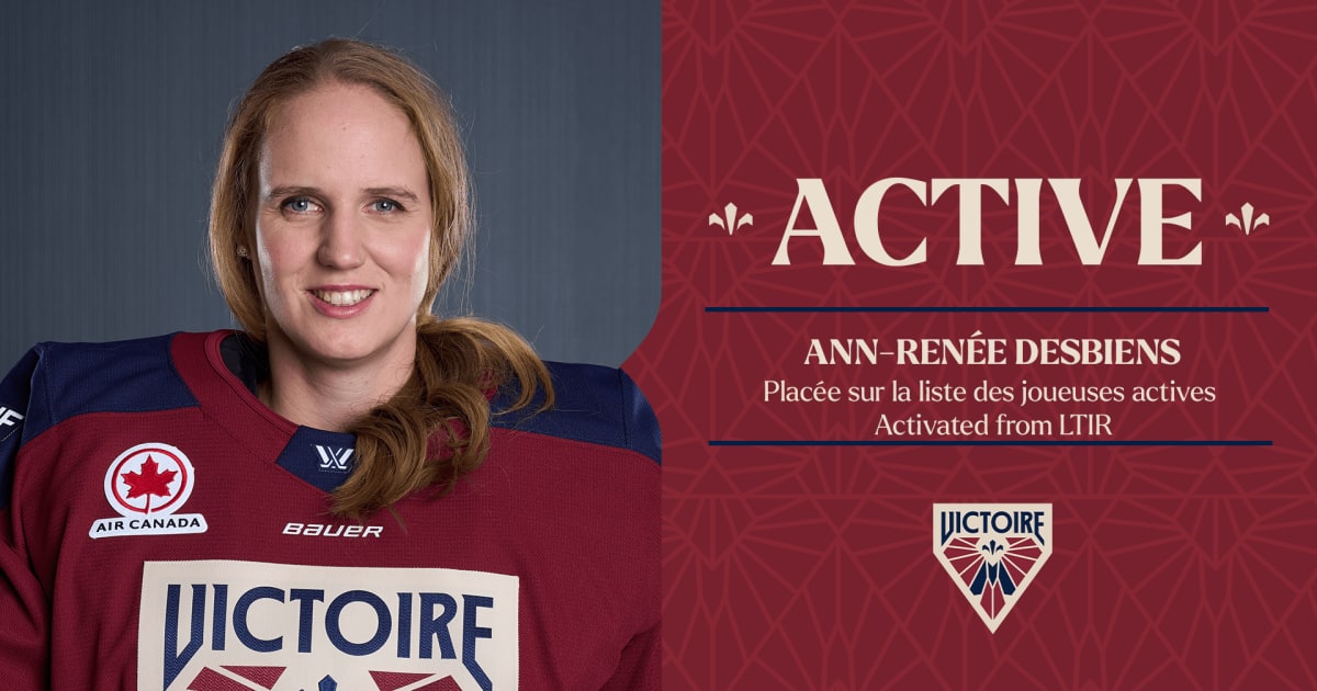 Ann-Renée Desbiens activated from LTIR | PWHL - Professional Women's ...