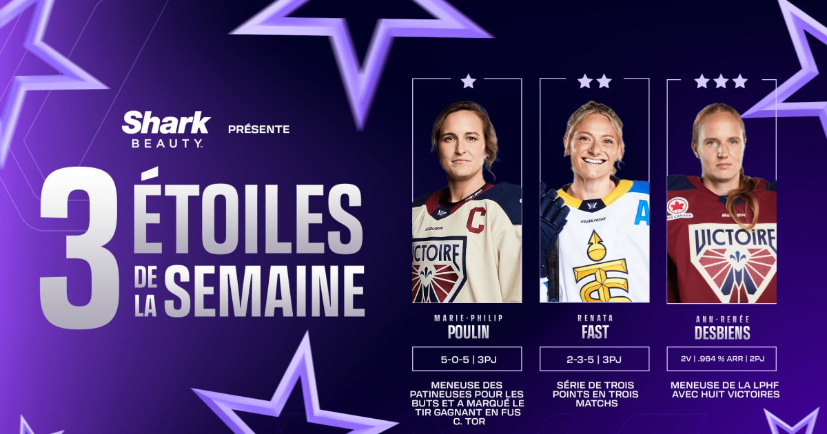 POULIN, FAST ET DESBIENS NOMMÉES LES 3 ÉTOILES DE LA SEMAINE DE LA LPHF ...