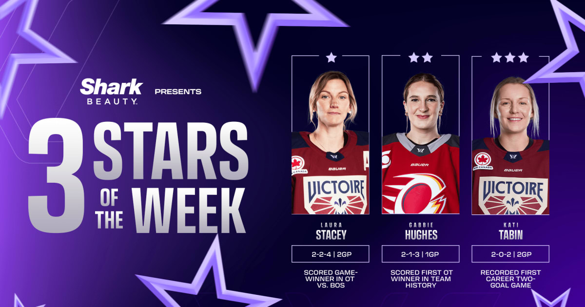 STACEY, HUGHES, TABIN NAMED PWHL 3 STARS OF THE WEEK PRESENTED BY SHARK ...