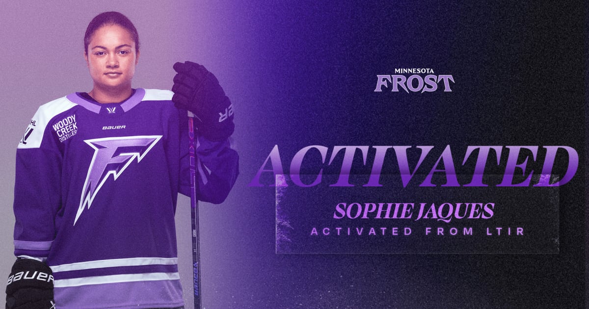 SOPHIE JAQUES RETURNING TO MINNESOTA FROST LINEUP | PWHL - Professional ...