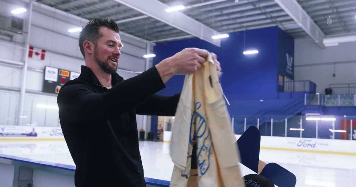 Blayre Turnbull and Logan Shaw of the Toronto Marlies Merch Box ...