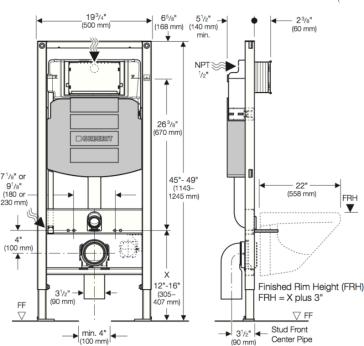 Geberit 111.335.00.5 Concealed Toilet Carrier Frame With Sigma ...