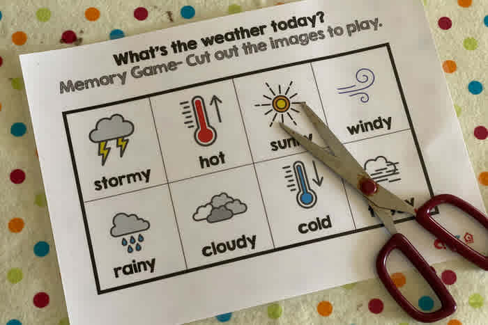 Weather Memory Game FREE Printable - QiDZ