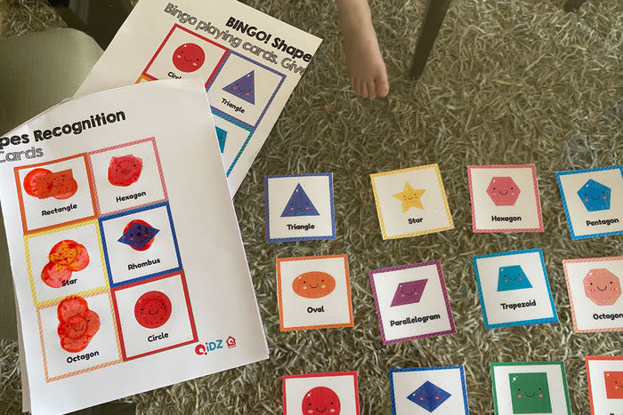 BINGO GAME! Shapes Game FREE Printable - QiDZ