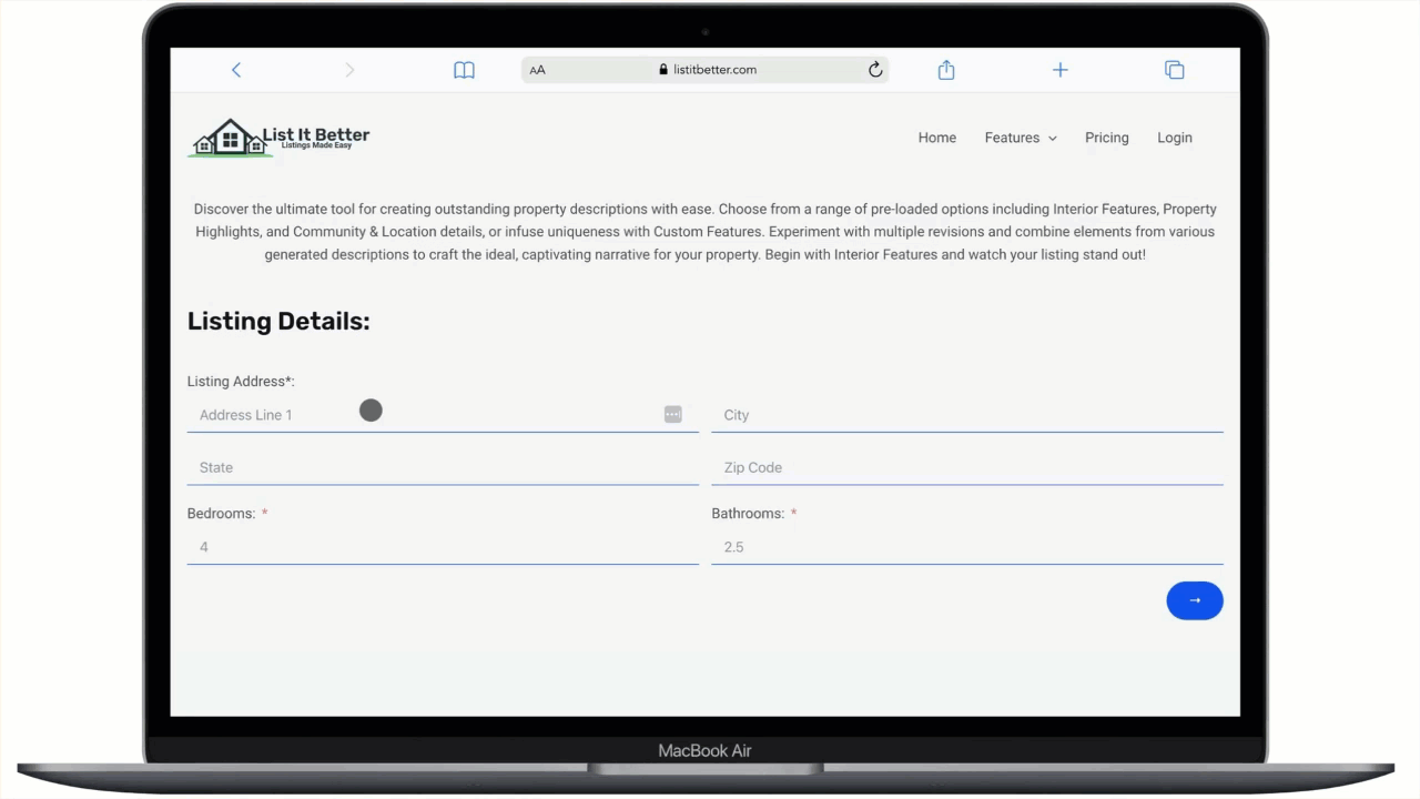 Free AI Property Description Generator - List it Better