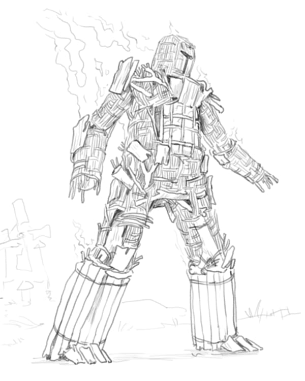 Awakened Wicker Man - Questiary - Illustrated Boss Monsters for 5e