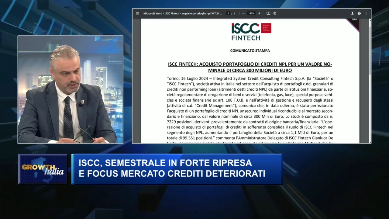 Growth Italia. Iscc Fintech, semestrale in forte ripresa e focus ...