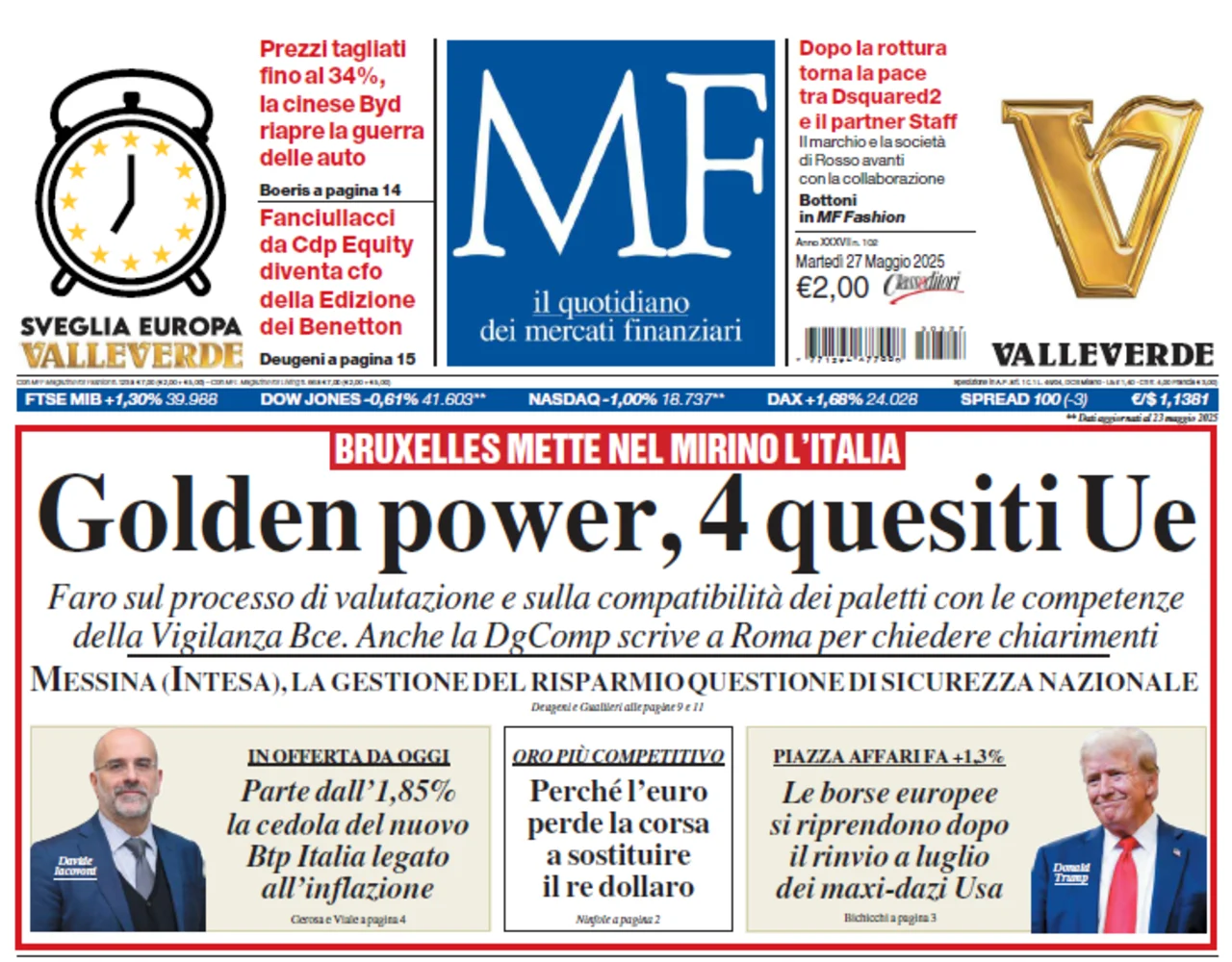 Golden Power, le richieste Ue; i dazi sospesi spingono le borse: la ...