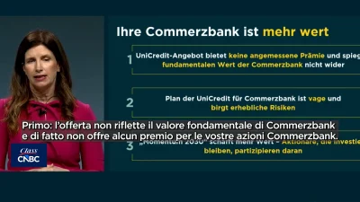 Commerzbank, la CEO Bettina Orlopp ai soci: non accettate l'offerta di ...