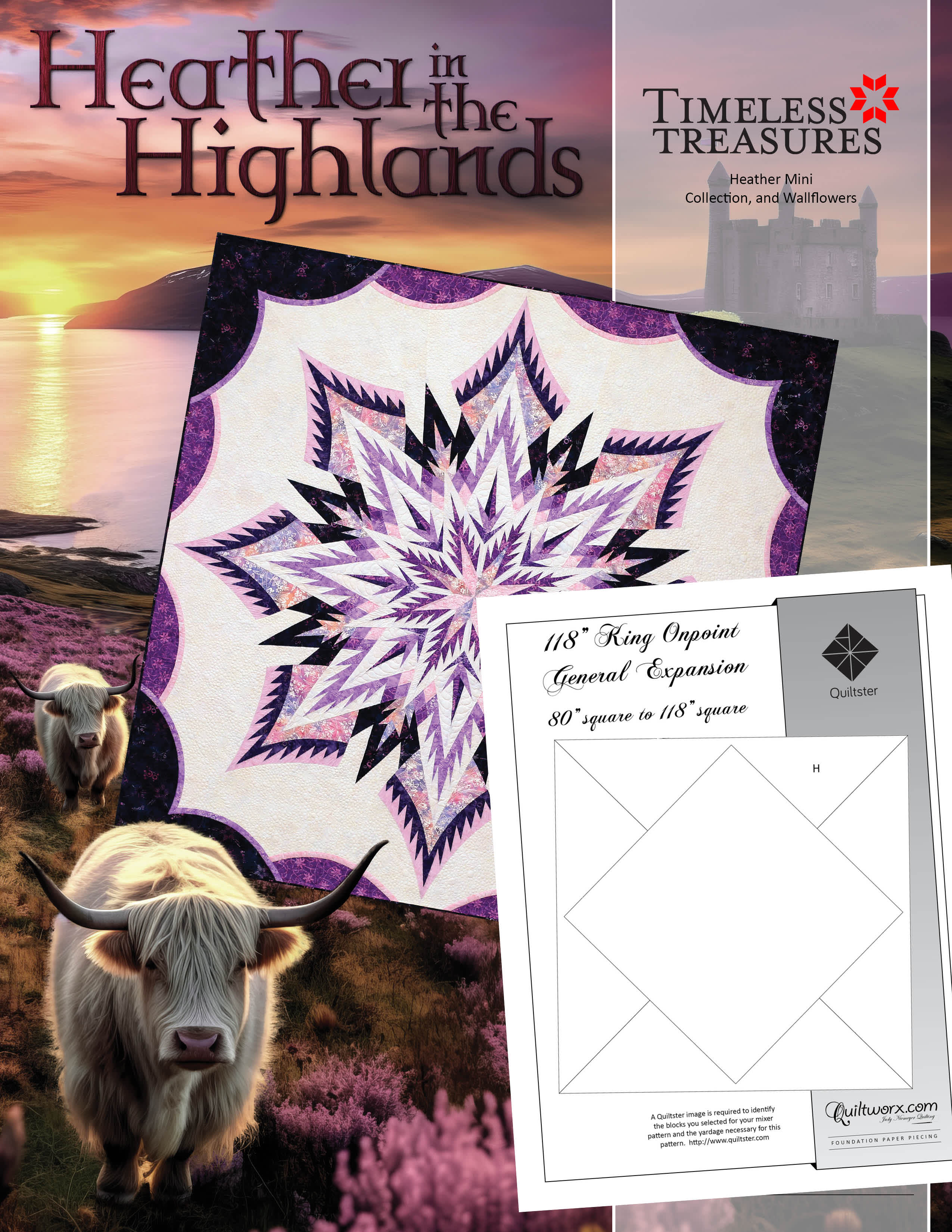 Heather in the Highlands King Expansion | Quilt Patterns | Marketplace ...
