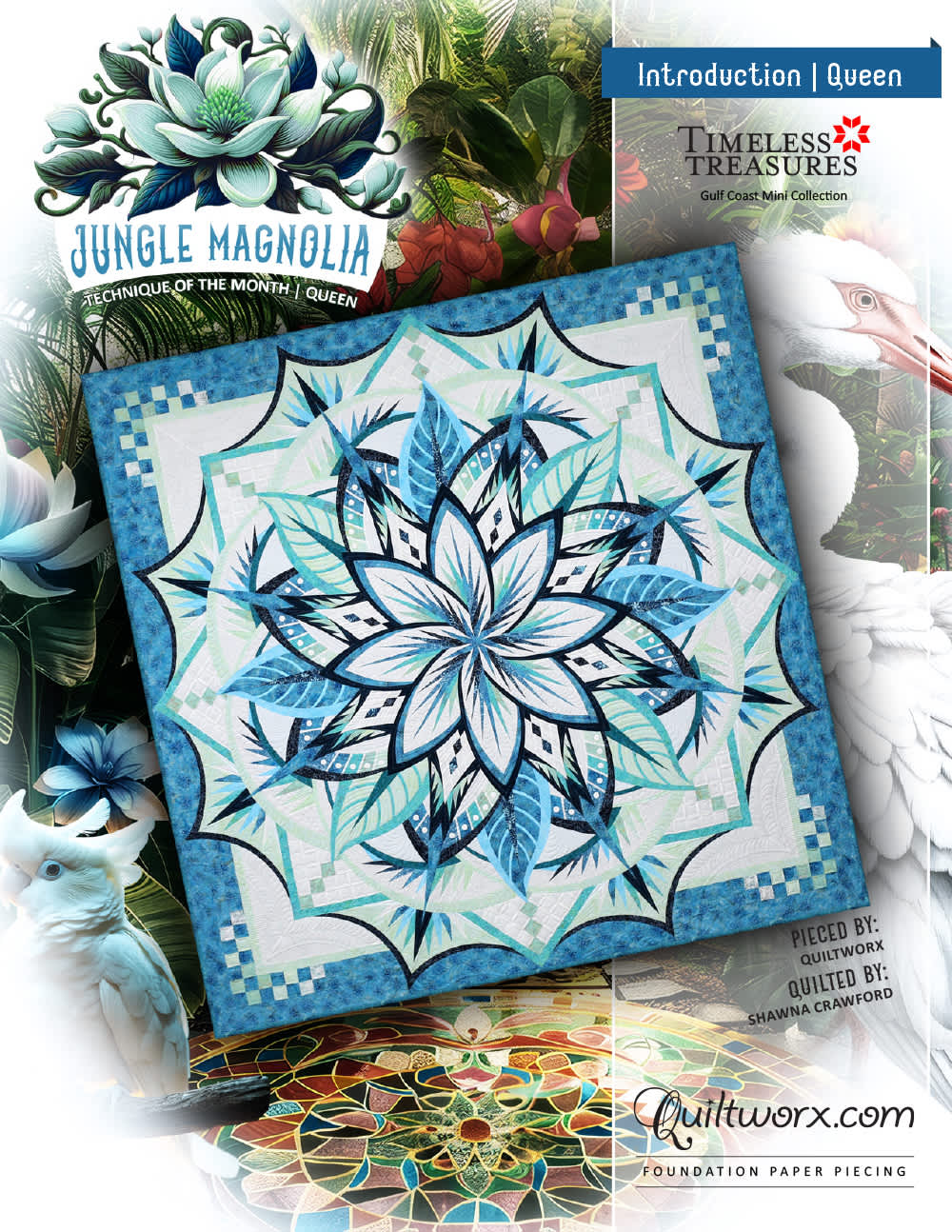 Jungle Magnolia Queen | Quilt Patterns | Marketplace | Quiltster