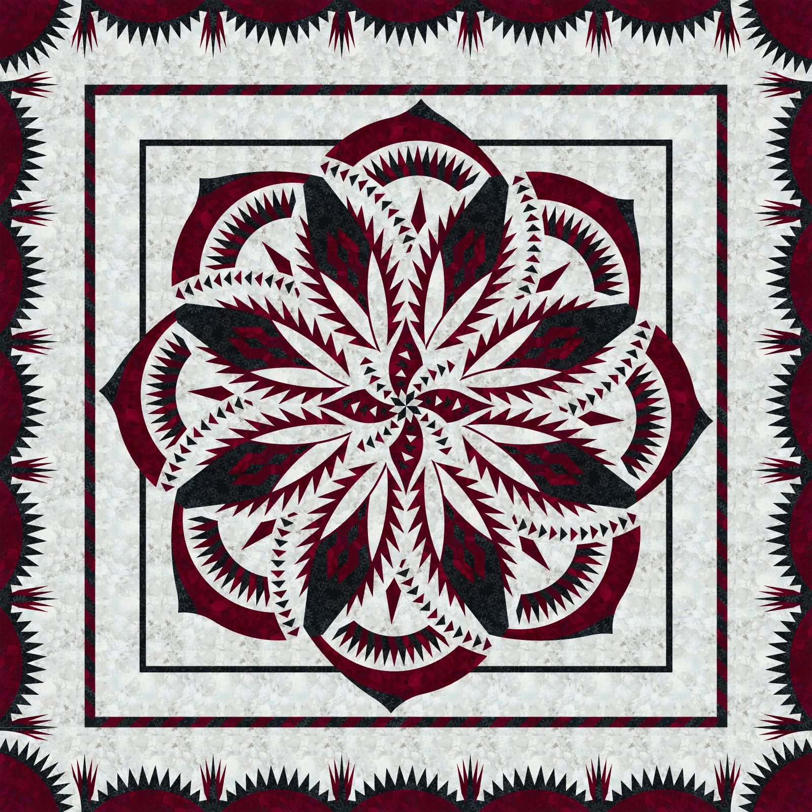Red and Black Vintage Rose from Quiltster.com