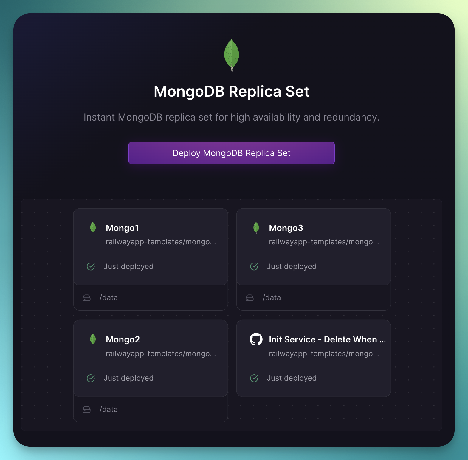 Deploy MongoDB | Railway Docs
