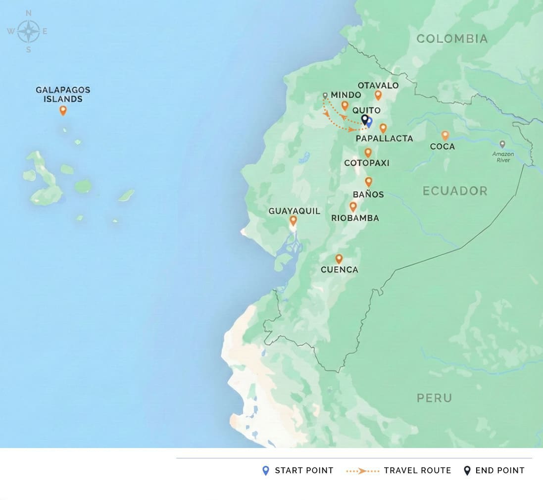 Mindo Cloud Forest, Quito & Cotopaxi Tour (6-Day)
