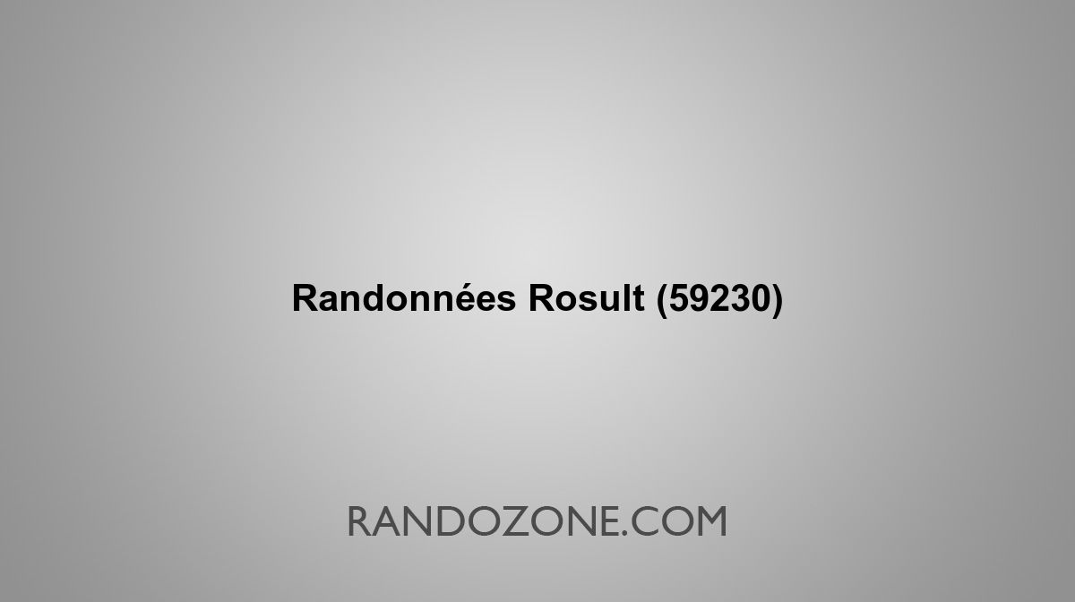 Randonnées Rosult 59230 Topos et tracés GPS : les meilleurs itinéraires