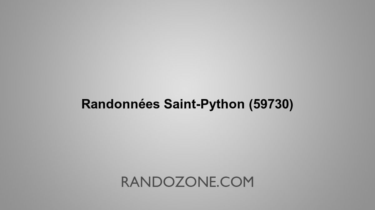 Randonnées Saint-Python 59730 Topos et tracés GPS : les meilleurs ...