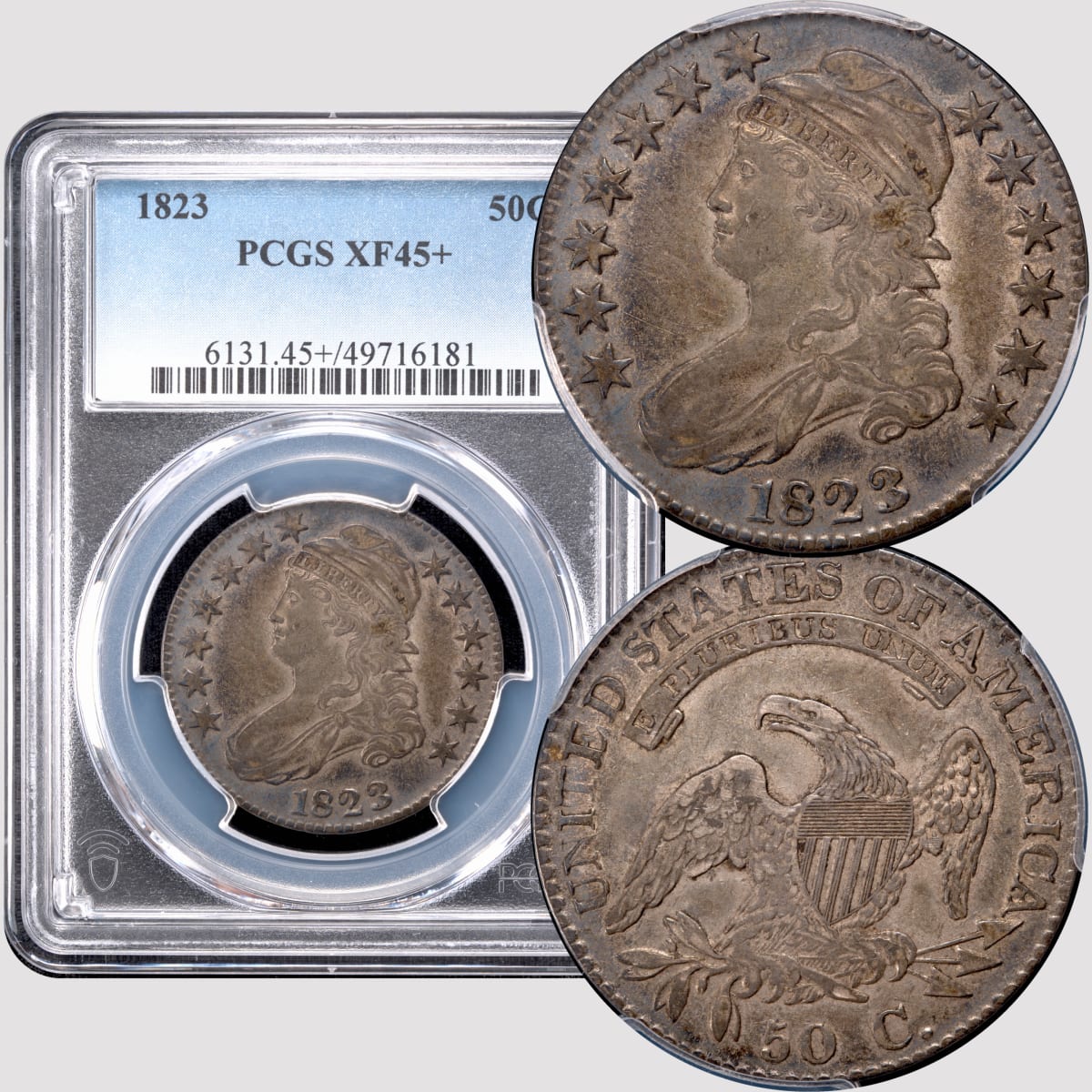 1823 Capped Bust Half Dollar (50c) PCGS XF45+ - Rarity7