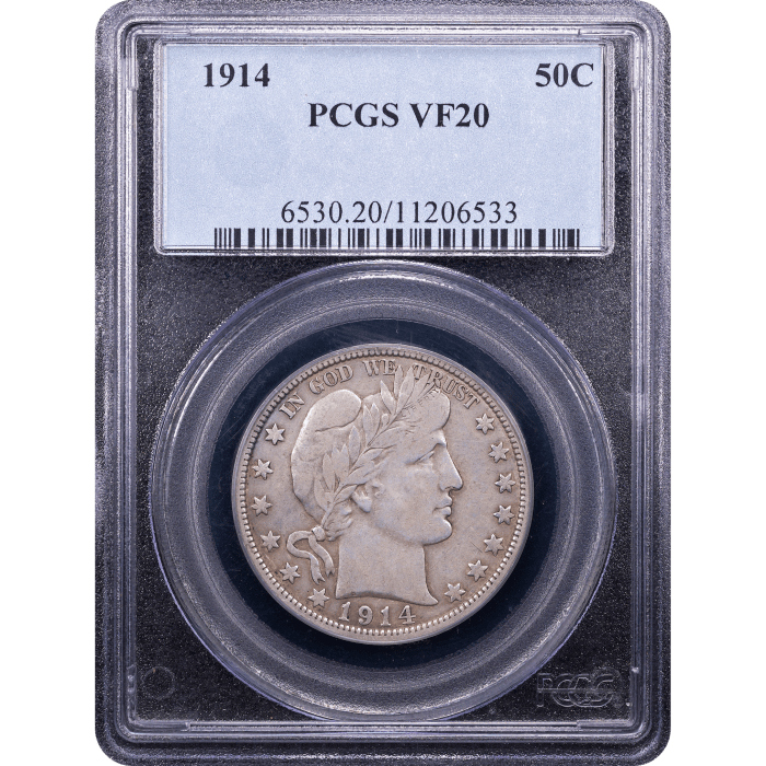 1914 Barber Half Dollar (50c) PCGS VF20 - Rarity7