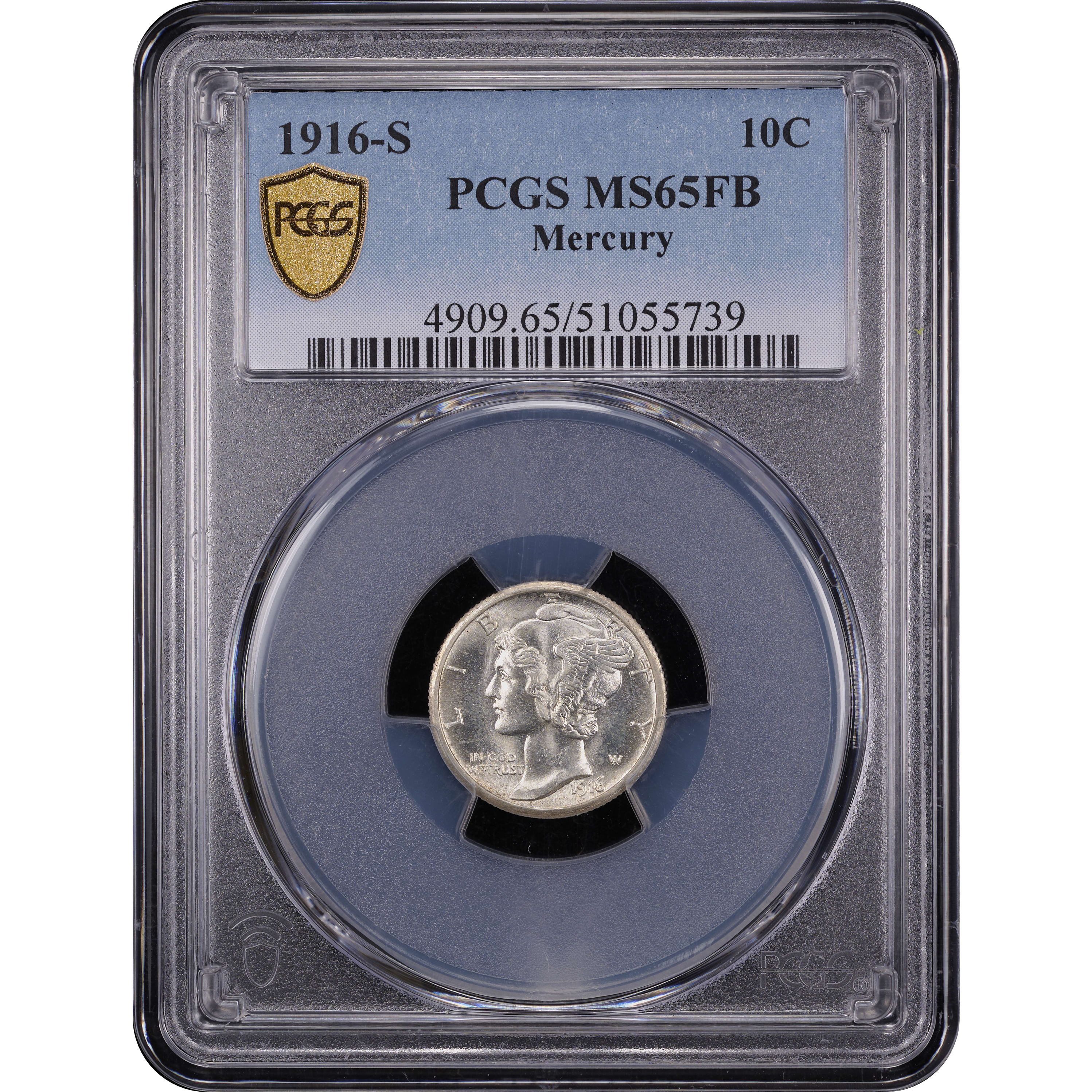 Collectors Corner - 1916-S 10C Mercury MS65FB PCGS - #69426749