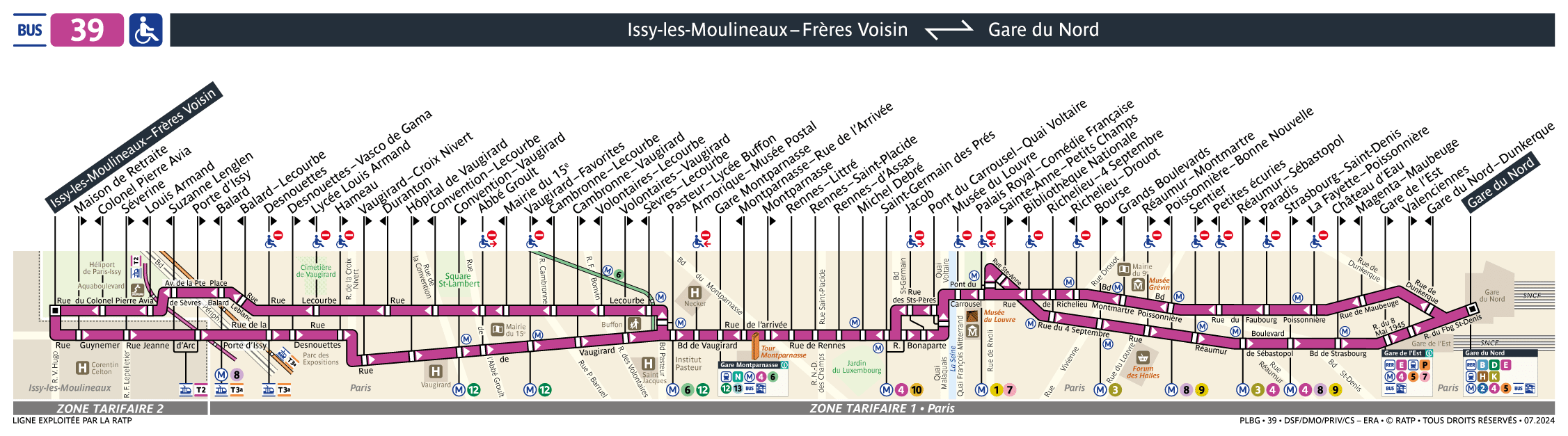 Bus Line 39: map, stops, and real-time schedules | Bonjour RATP
