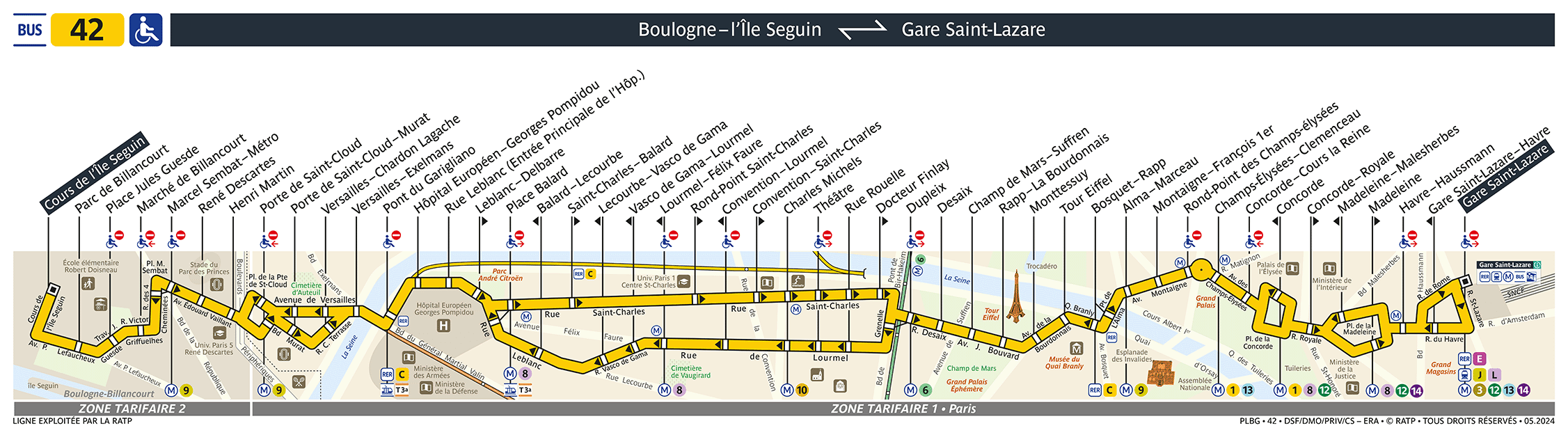 Bus Line 42: map, stops, and real-time schedules | Bonjour RATP
