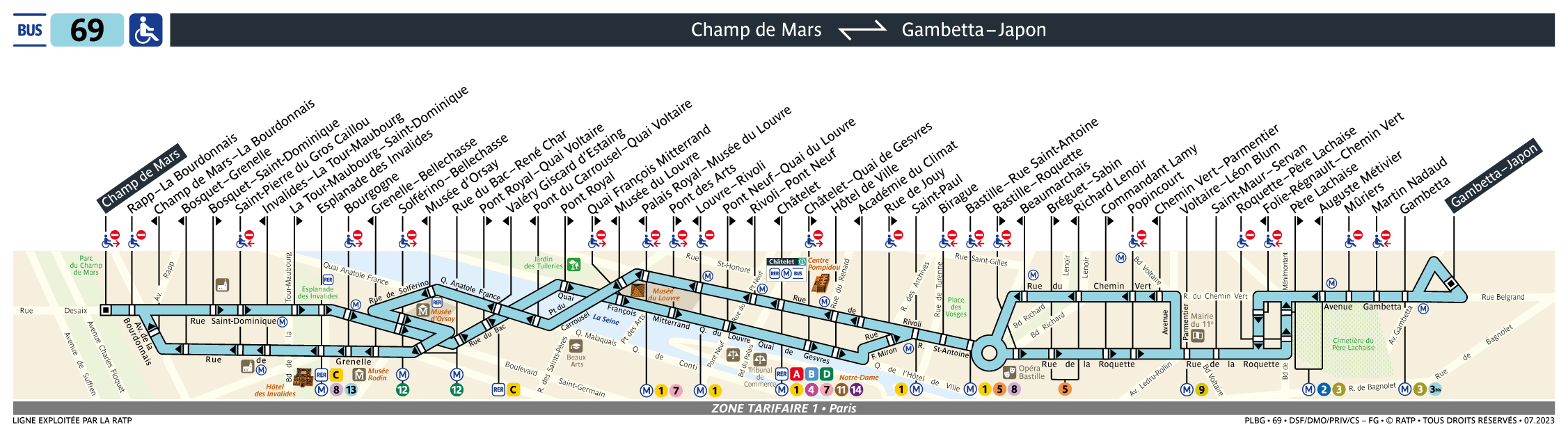 Bus Line 69: map, stops, and real-time schedules | Bonjour RATP