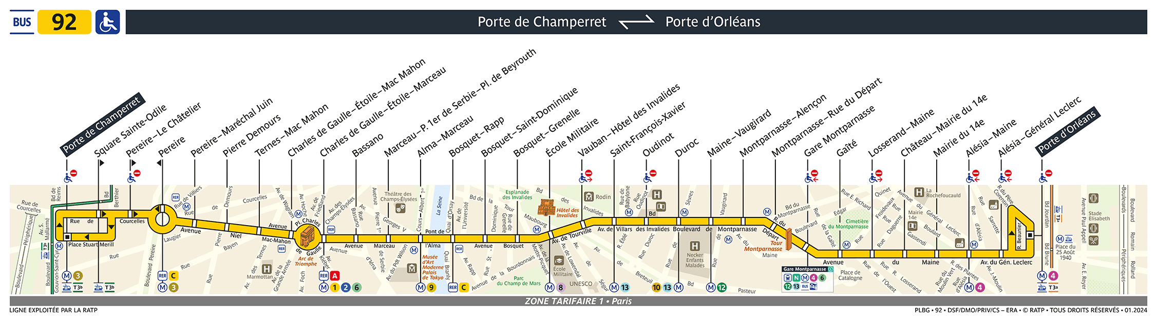 Bus Line 92: map, stops, and real-time schedules | Bonjour RATP