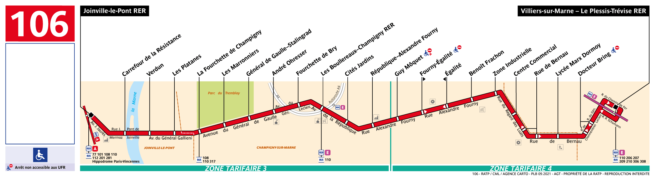 Bus Line 106: map, stops, and real-time schedules | Bonjour RATP
