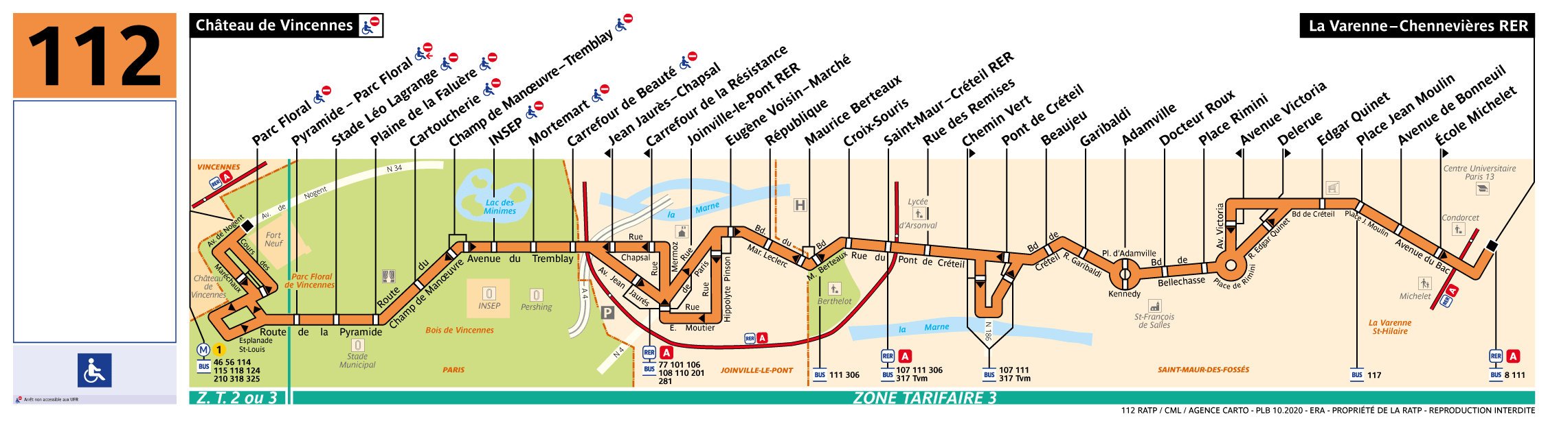 Bus Ligne 112 : plan, arrêts et horaires en temps réel | Bonjour RATP