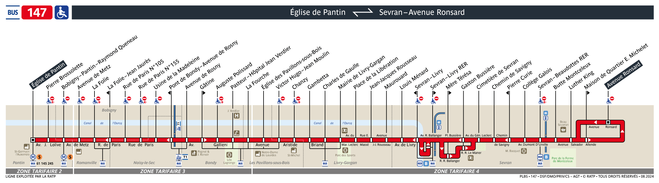 Bus Line 147: map, stops, and real-time schedules | Bonjour RATP