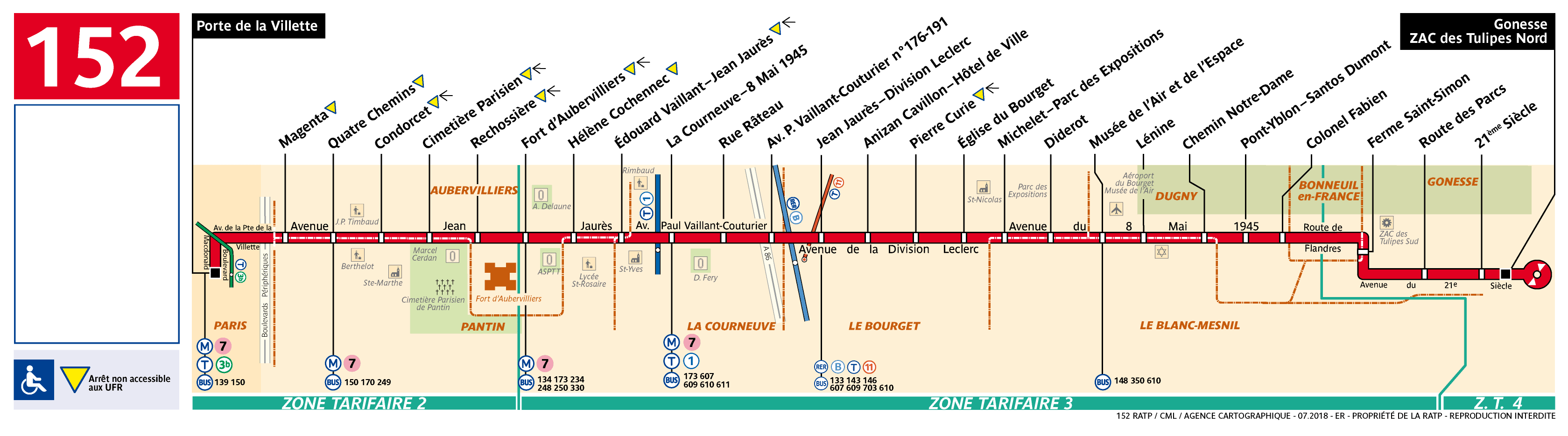 Bus Line 152: map, stops, and real-time schedules | Bonjour RATP