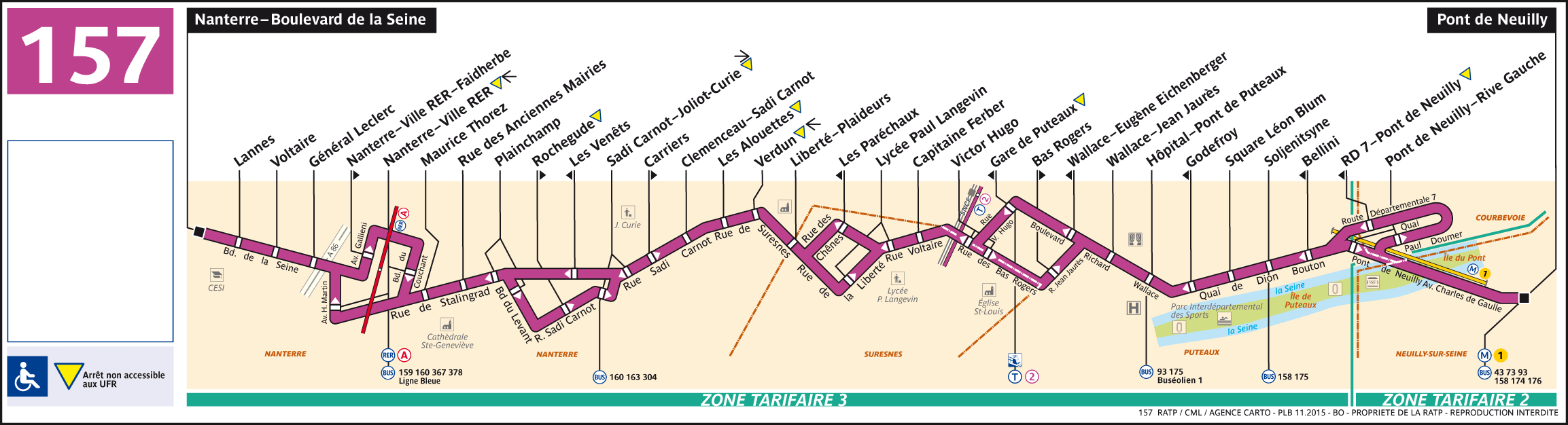 Bus Line 157: map, stops, and real-time schedules | Bonjour RATP