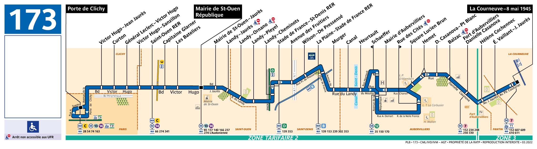 Bus Ligne 173 : plan, arrêts et horaires en temps réel | Bonjour RATP