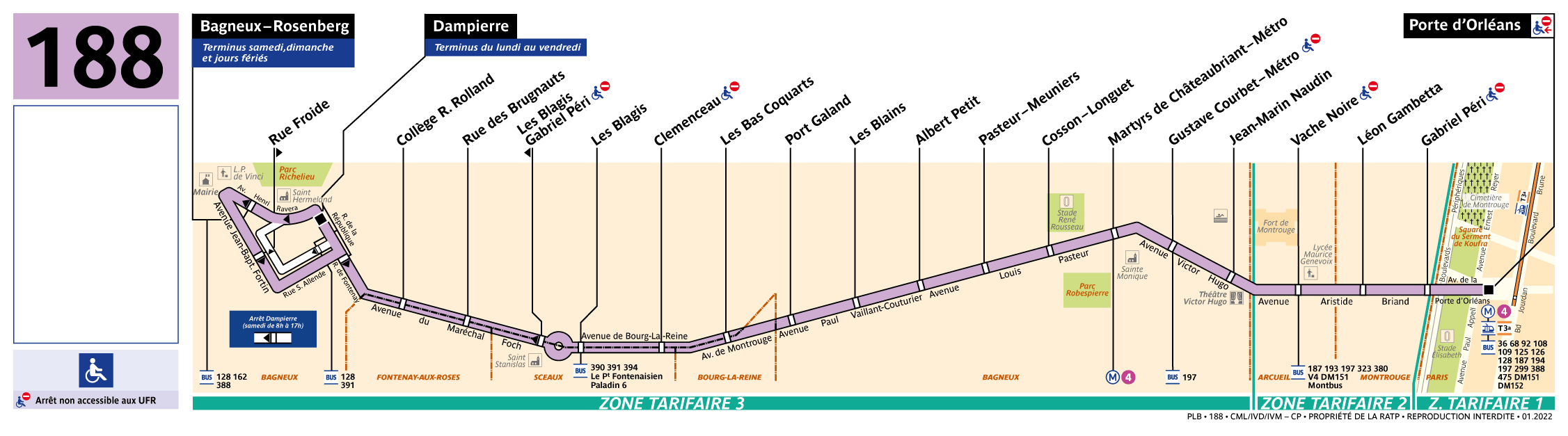 Bus Line 188: map, stops, and real-time schedules | Bonjour RATP