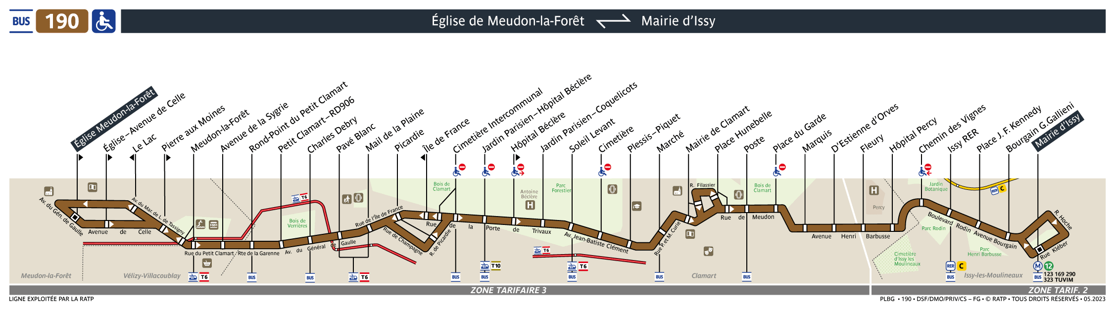 Bus Ligne 190 : plan, arrêts et horaires en temps réel | Bonjour RATP