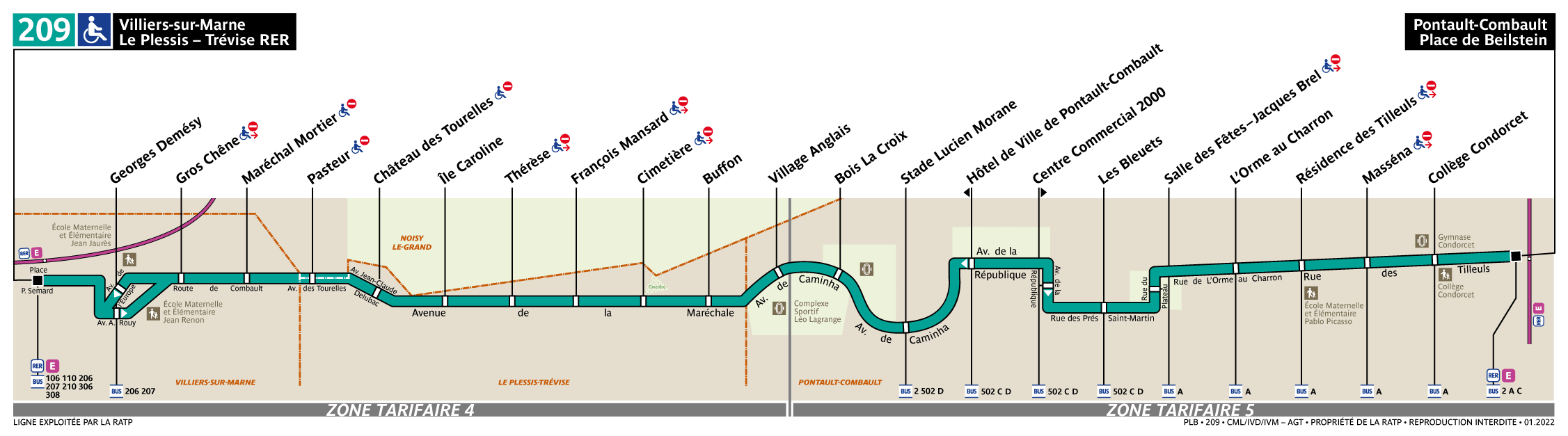 Bus Ligne 209 : plan, arrêts et horaires en temps réel | Bonjour RATP