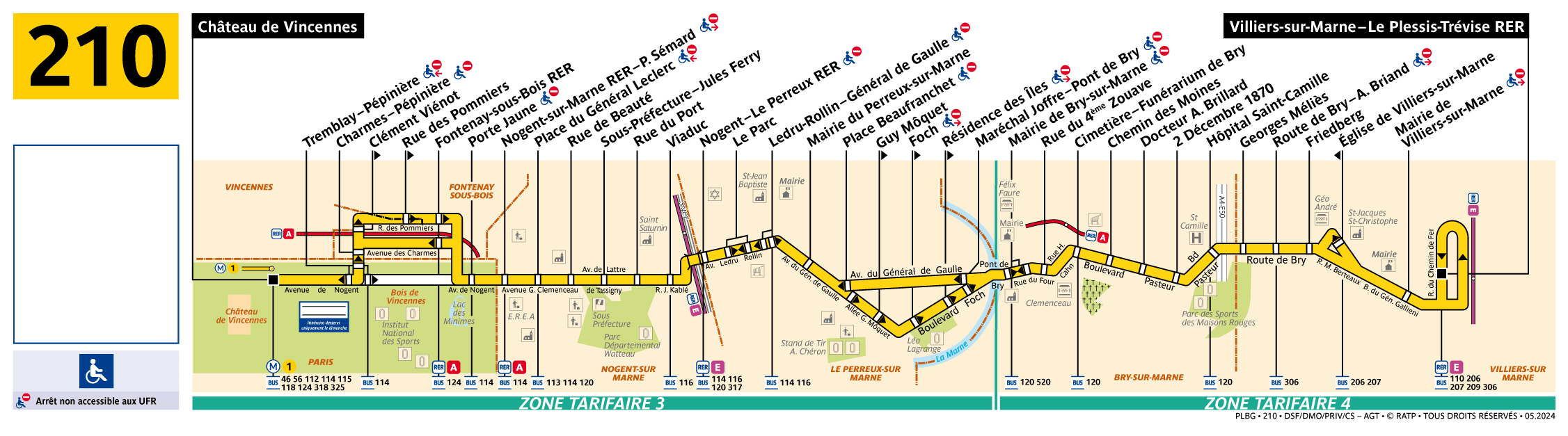 Bus Ligne 210 : plan, arrêts et horaires en temps réel | Bonjour RATP