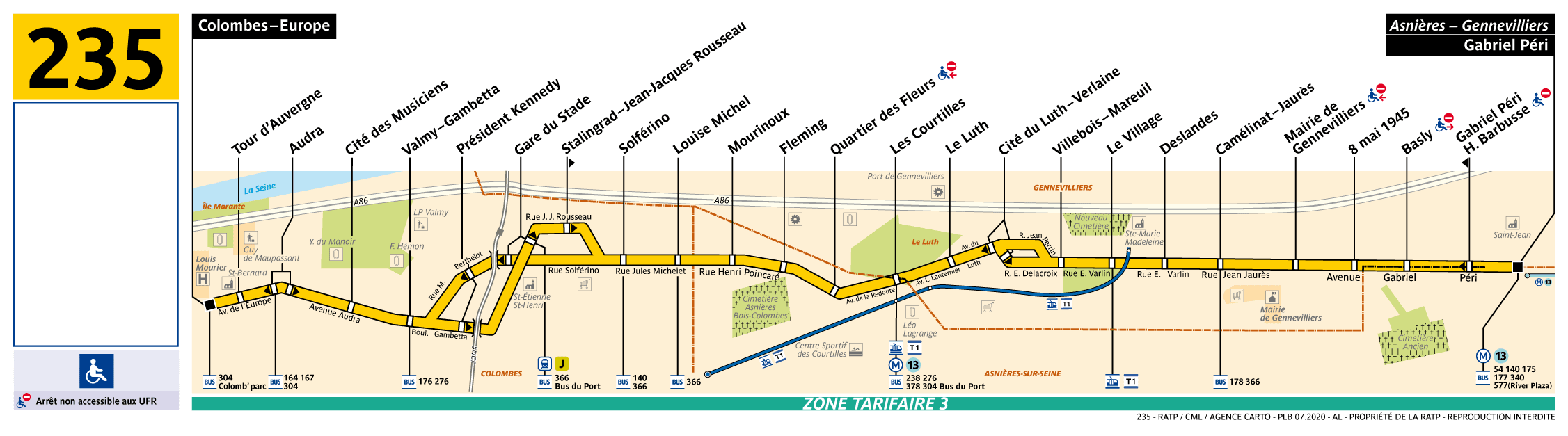 Bus Ligne 235 : plan, arrêts et horaires en temps réel | Bonjour RATP