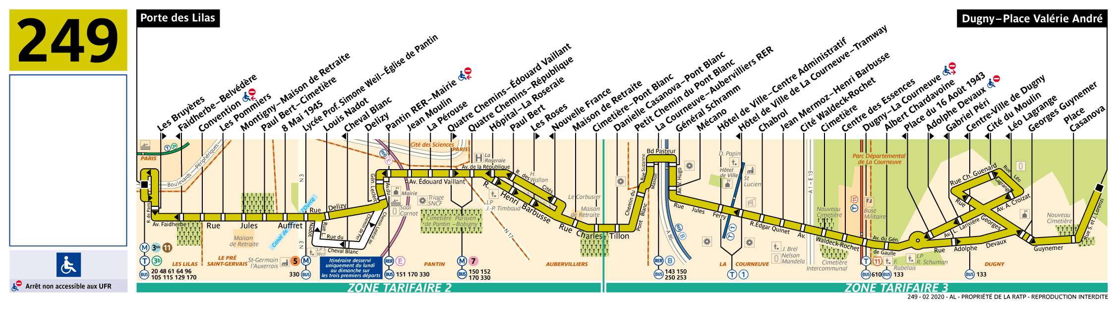Bus Line 249: map, stops, and real-time schedules | Bonjour RATP