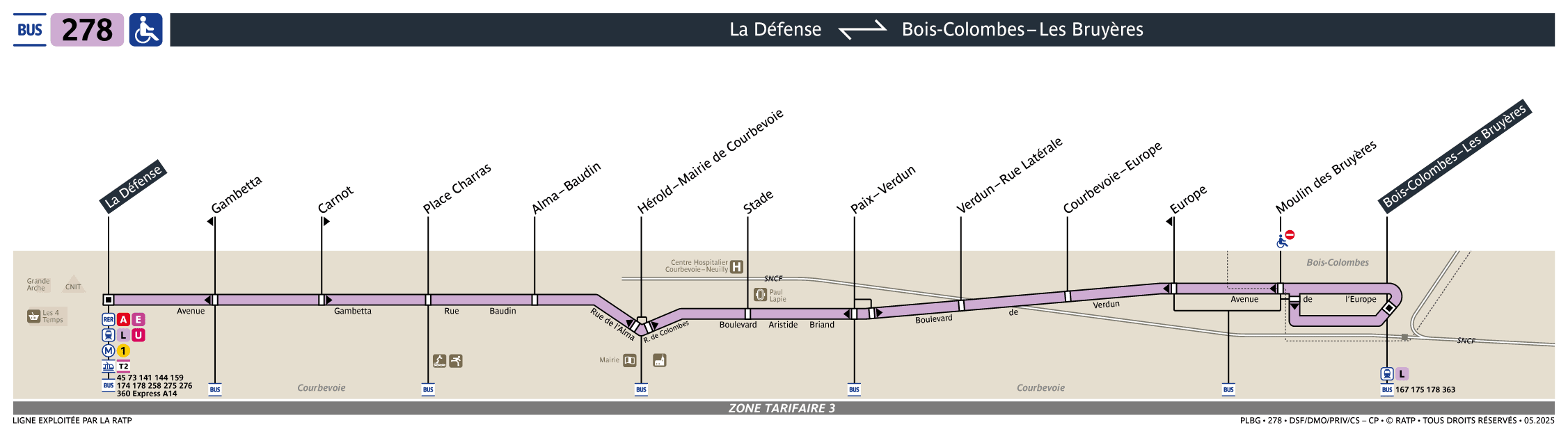 Bus Line 278: map, stops, and real-time schedules | Bonjour RATP
