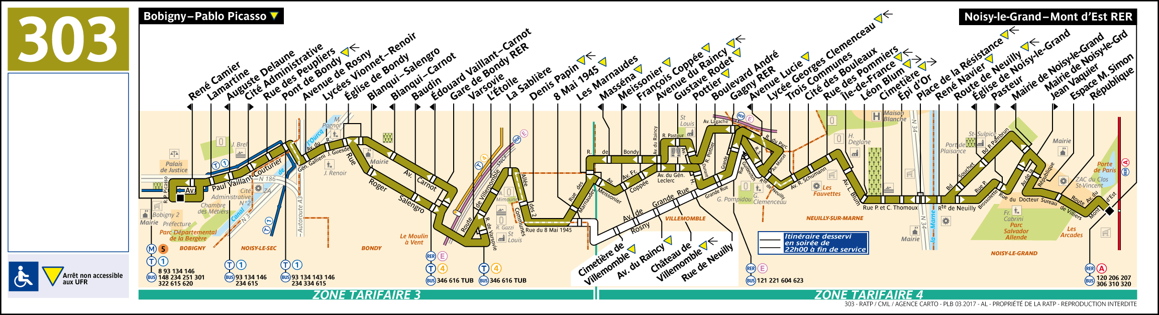 Bus Ligne 303 : plan, arrêts et horaires en temps réel | Bonjour RATP