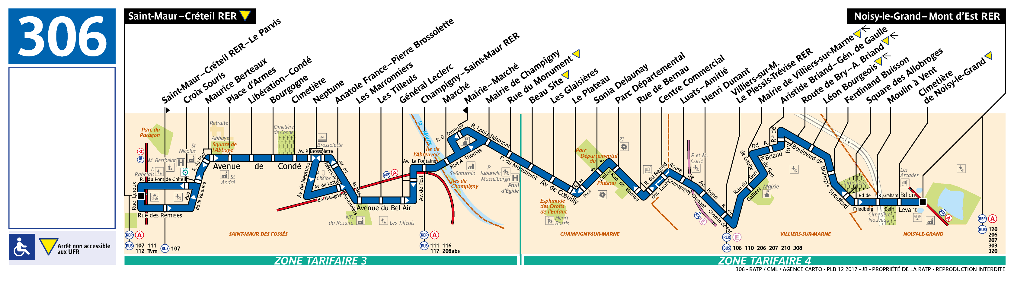 Bus Ligne 306 : plan, arrêts et horaires en temps réel | Bonjour RATP