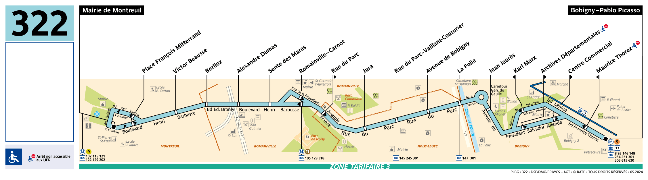 Bus Ligne 322 : plan, arrêts et horaires en temps réel | Bonjour RATP